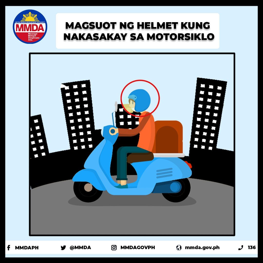 PIA - Paalala ng MMDA: Magsuot ng helmet kung sasakay sa motorsiklo PIA - Paalala ng MMDA: Magsuot ng helmet kung sasakay sa motorsiklo